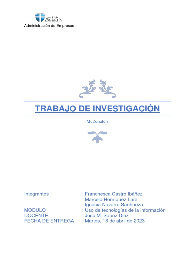 Informe Técnico Marcelo Henríquez | PDF | Mc Donald's
