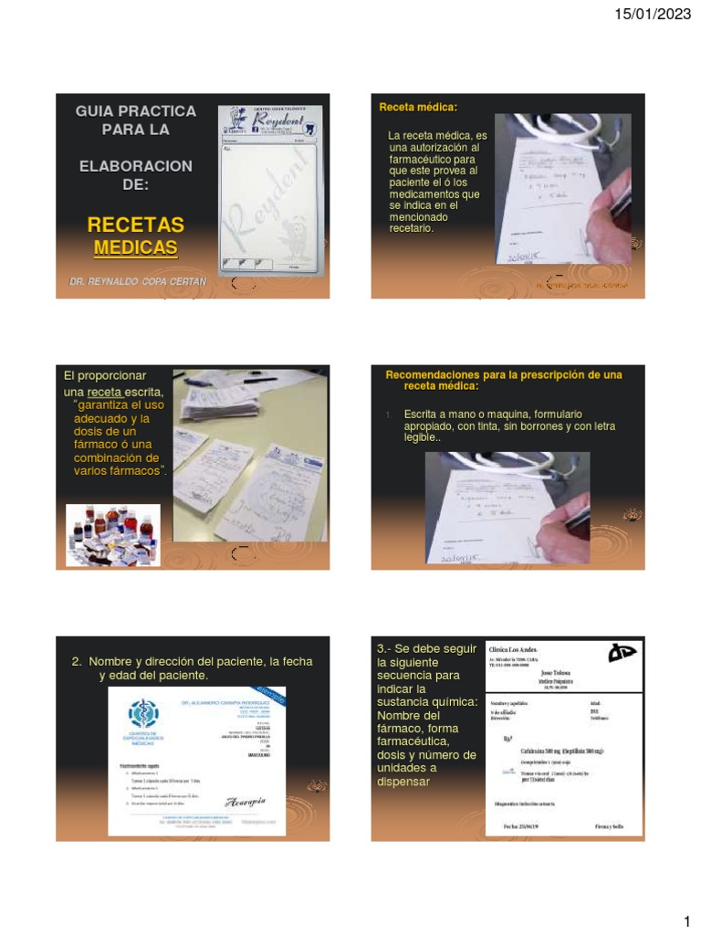 ELABORACION DE RECETAS MEDICAS | PDF | Prescripción médica ...