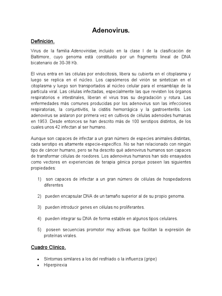 Adenovirus Sintomas