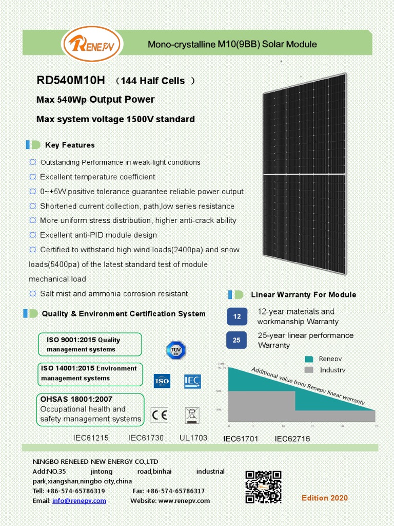 Panel 540 | PDF | Solar Panel | Electricity