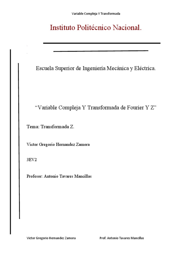 Variable Transformada Z | PDF