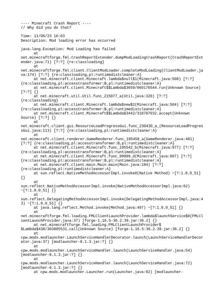 Crash 2023 06 11 - 16.03.29 FML | PDF | Java (Programming Language) | Java Virtual Machine