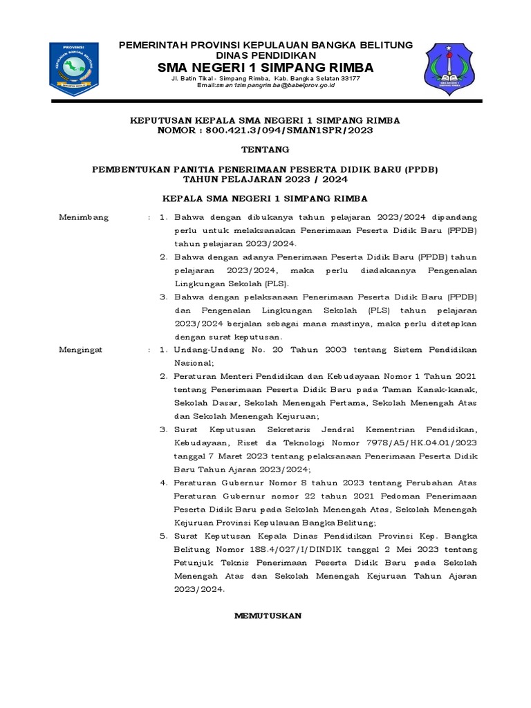 SK PPDB 2023 | PDF
