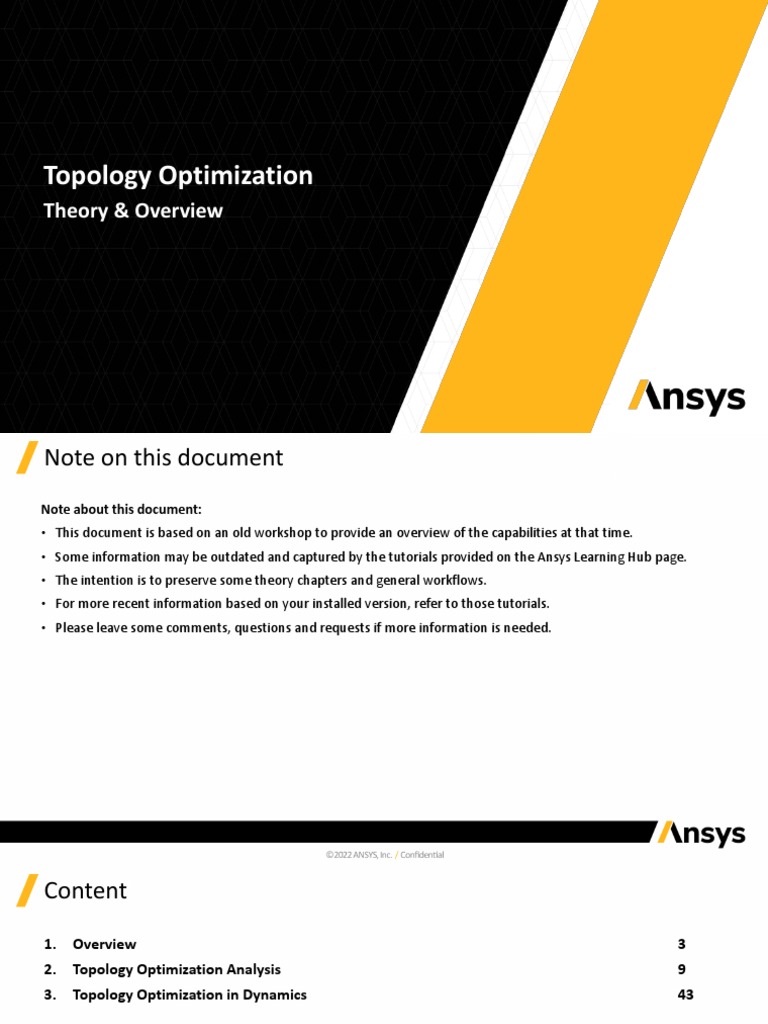 Overview Theory Topology Optimization | PDF