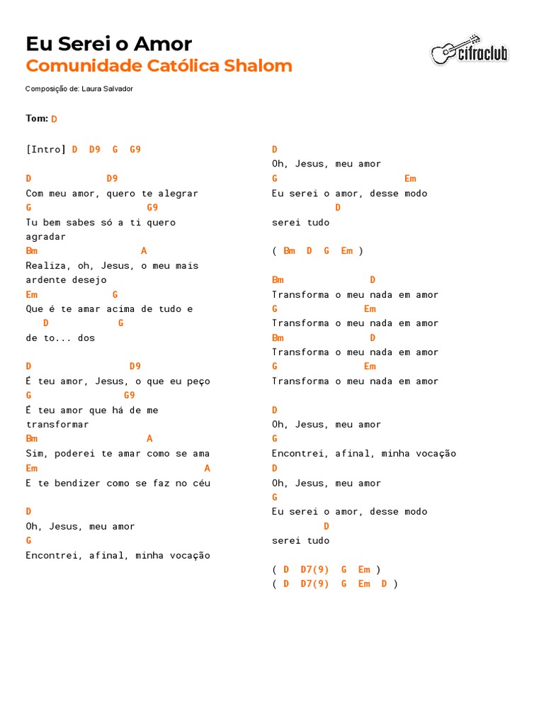 5 - Comunidade Católica Shalom - Eu Serei o Amor | PDF
