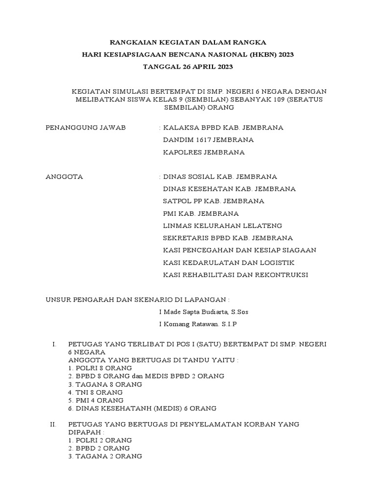 Rangkaian Kegiatan HKBN 2023 | PDF