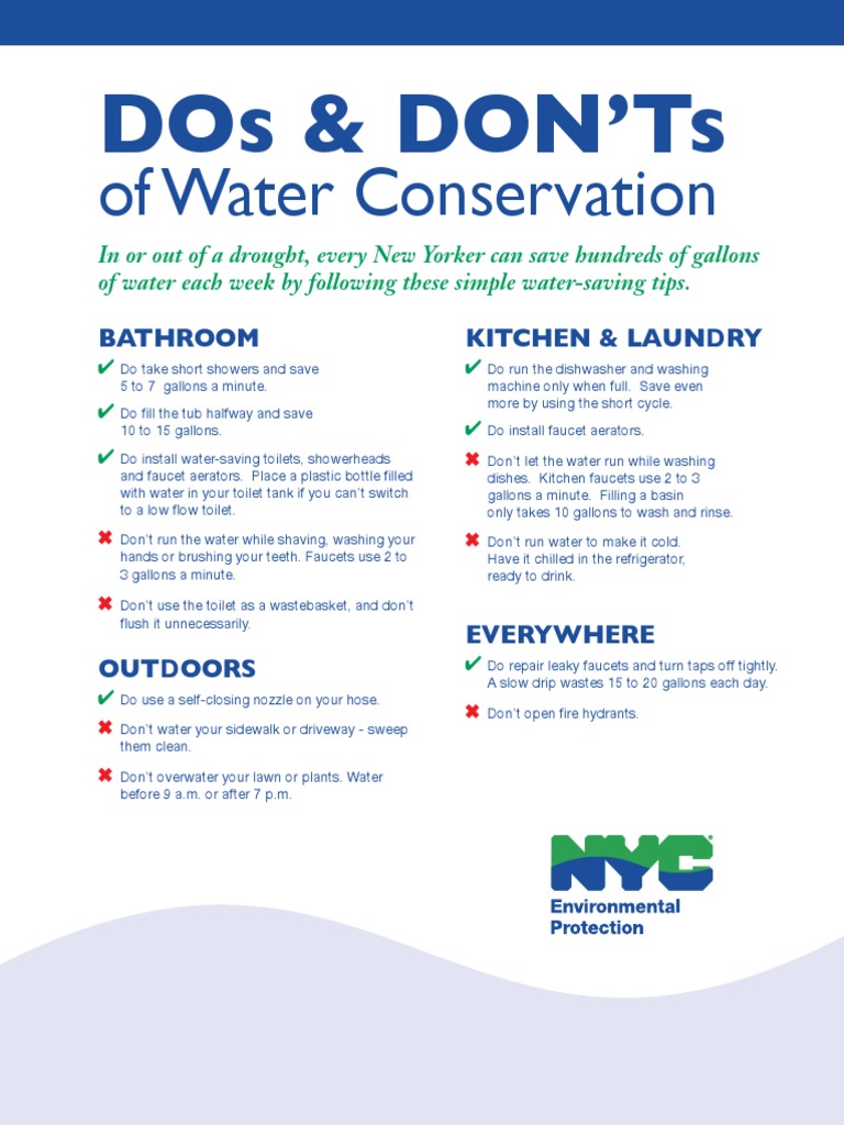 Do Dont Water Conservation | PDF