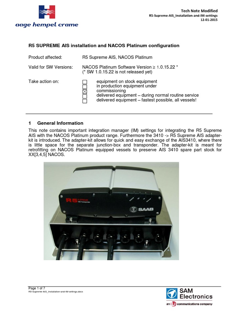 R5-Supreme-AIS - Installation-and-IM-settings - WITH NOTES | PDF ...