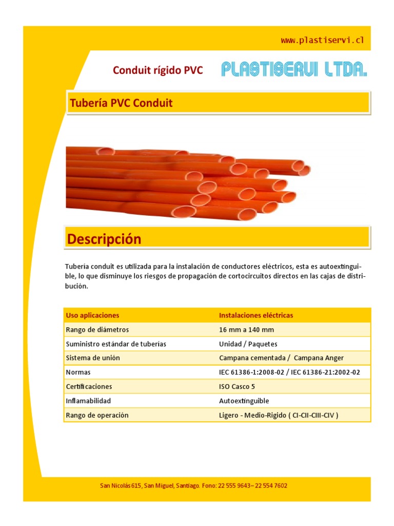Ficha Tecnica Conduit | PDF