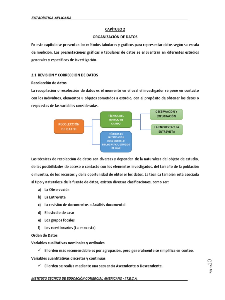 Capítulo 2. Organización de Datos | PDF