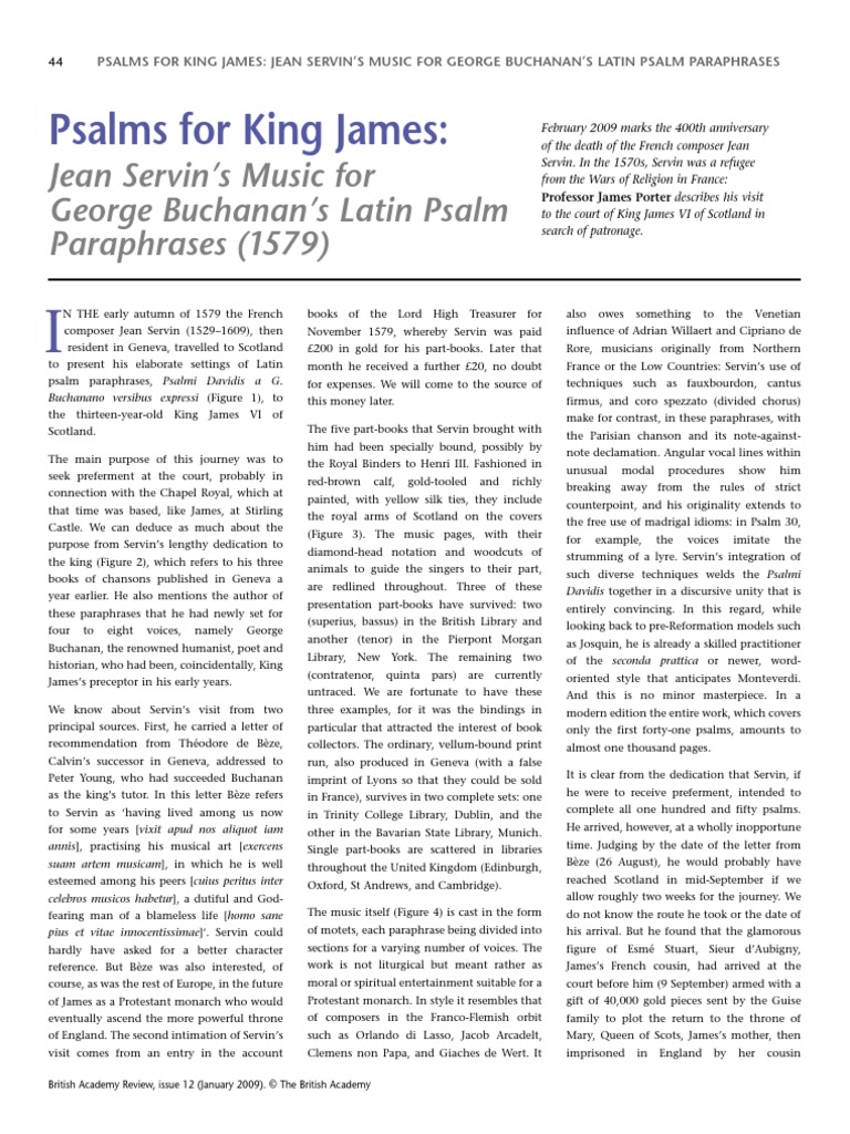 Porter (2017) - Psalms For King James - Jean Servin's Music For George ...