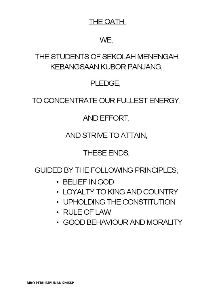 Oath & Weekly Assembly Script | PDF