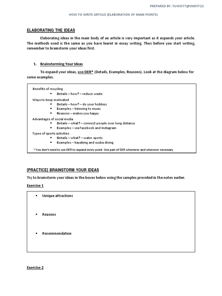 Elaborating Points | PDF Elaborating Points | PDF