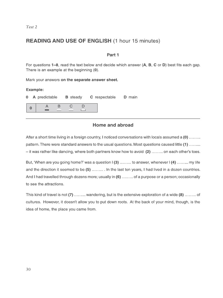 First Book 1 Test 2 Reading and UoE | PDF