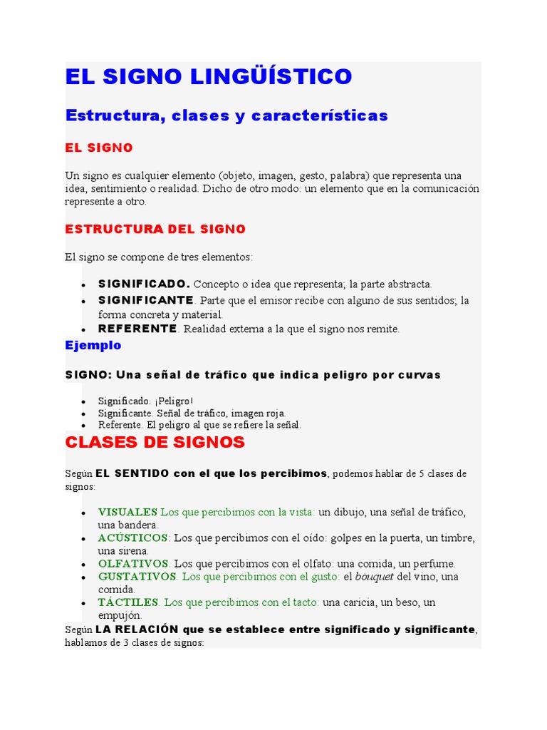 El Signo Lingüístico | PDF | Lingüística | Comunicación