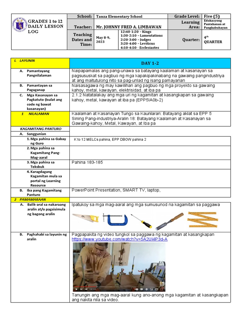 DLP-EPP 5, QTR 4, Week 2-Day 1-2 | PDF
