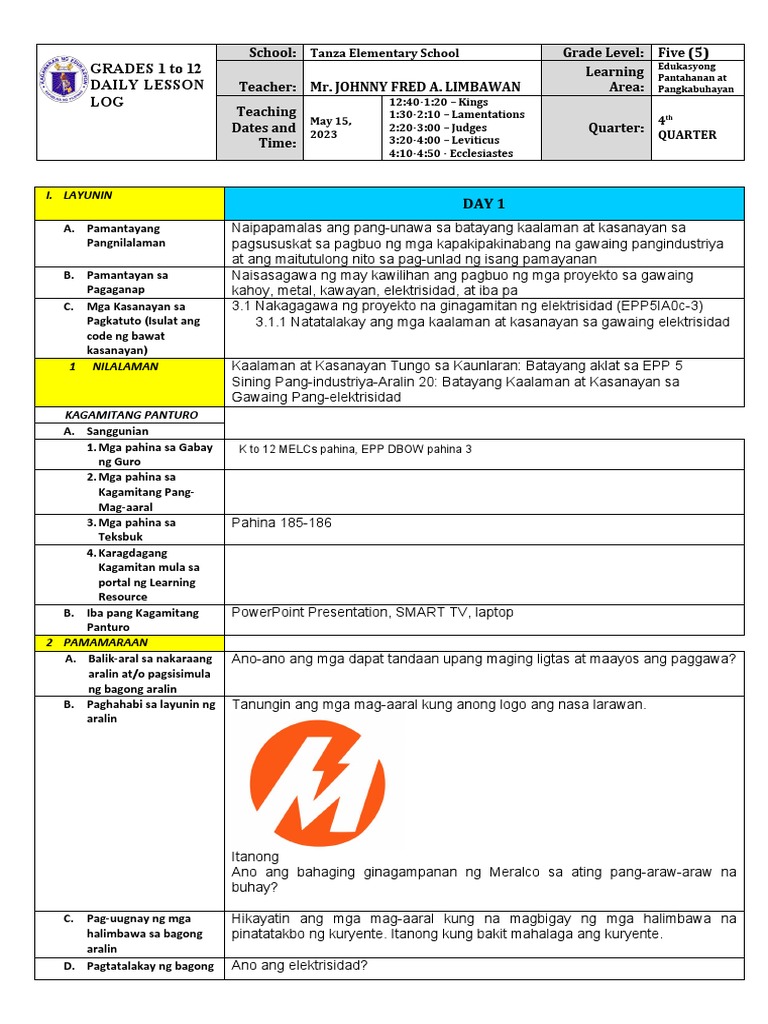Dlp-Epp 5, QTR 4, Week 3-Day 1 | PDF