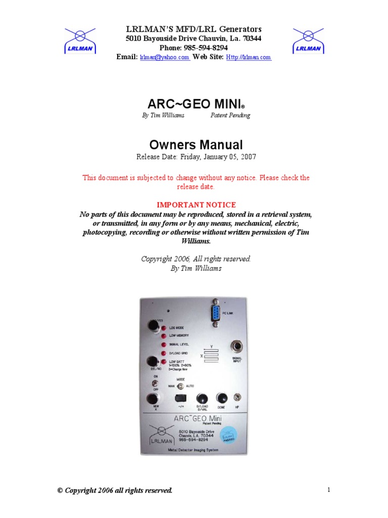 Arc Geo Mini Manual | PDF | Usb | Electronics