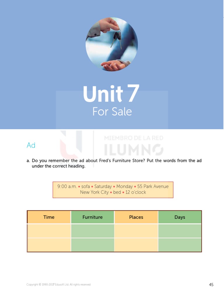 Basic 1 - UNIT 7 FOR SALE | PDF