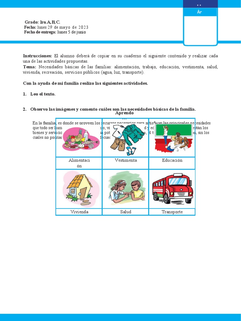 Necesidades Basicas de La Familia | PDF