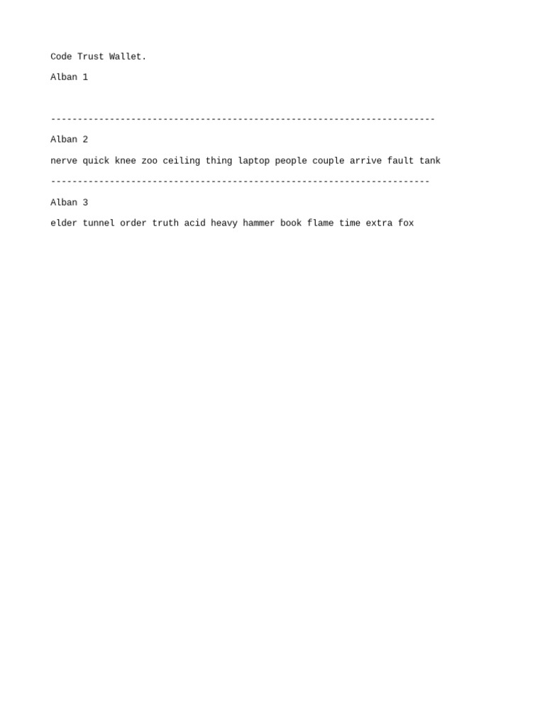 Code Trust Wallet. | PDF