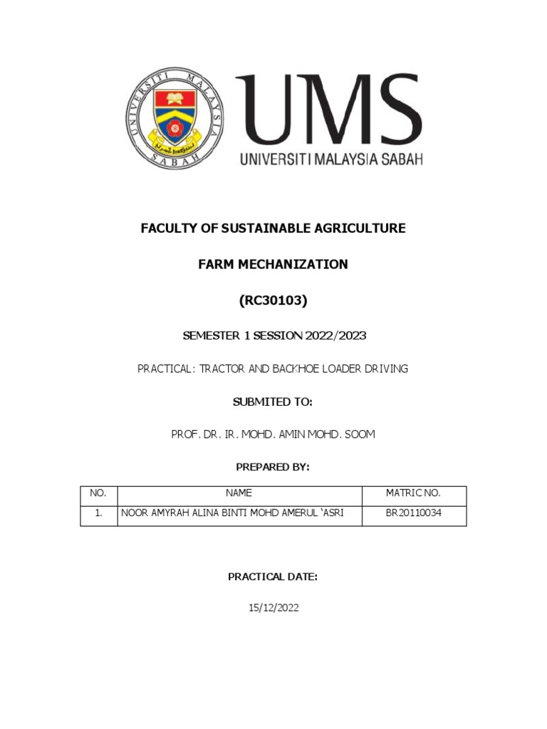 Tractor Driving Report | PDF | Business | Technology & Engineering
