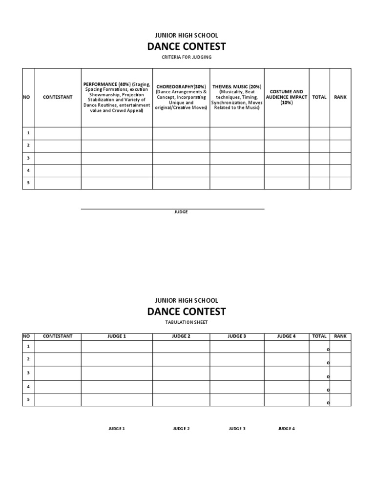 Judging Dance Contest | PDF