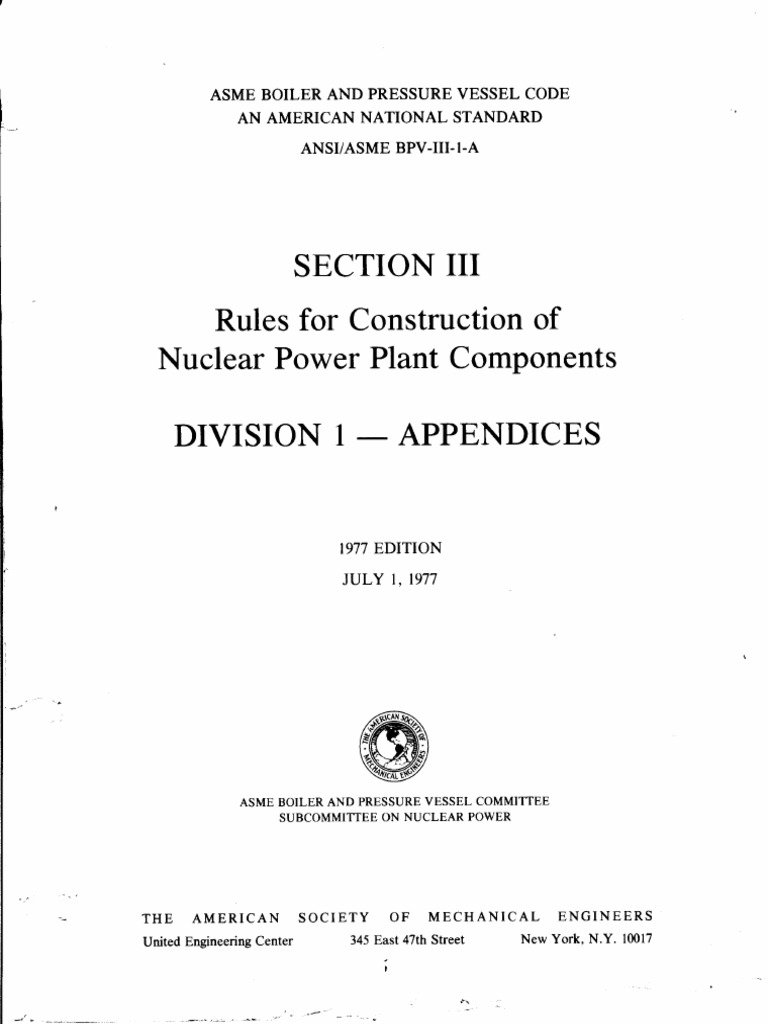 Rules For Construction For Nuclear Power Plant Components | PDF