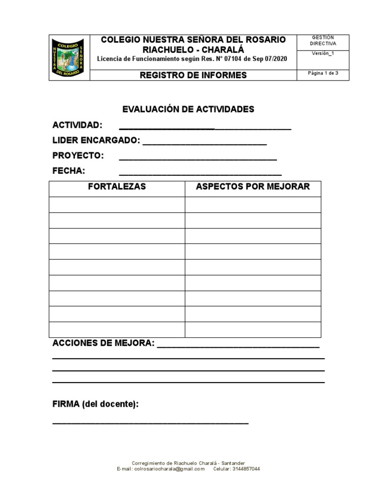 Formato DE REGISTROS | PDF Formato DE REGISTROS | PDF
