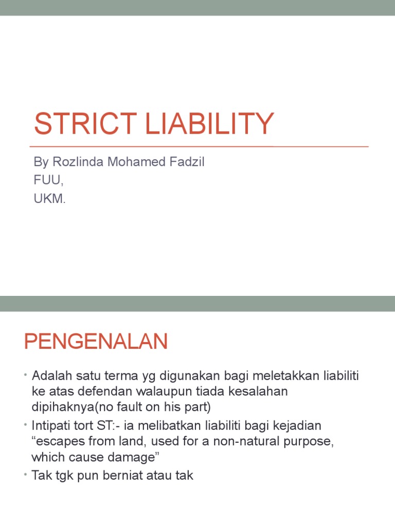 Strict Liability | PDF