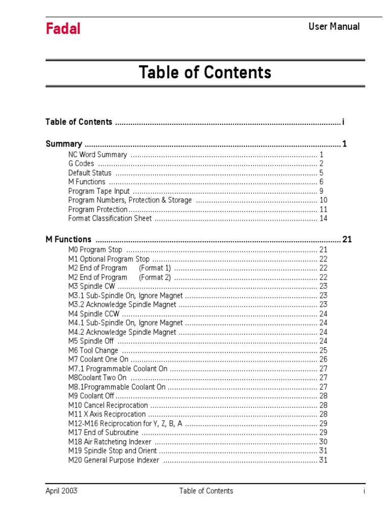 User Manual FADAL | PDF | Numerical Control