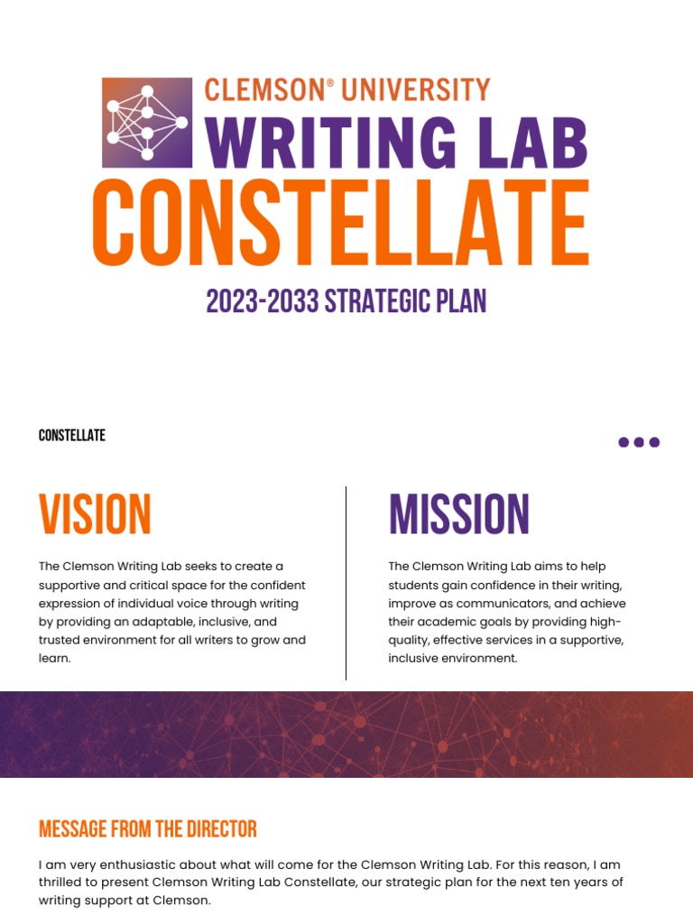 Clemson Writing Lab Strategic Plan 2023-2033 | PDF | Career & Growth