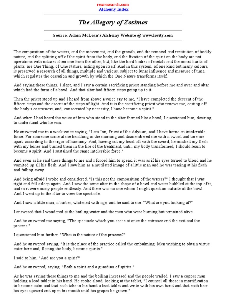 Allegory of Zosimos (Alchemy), The - Unknown | PDF