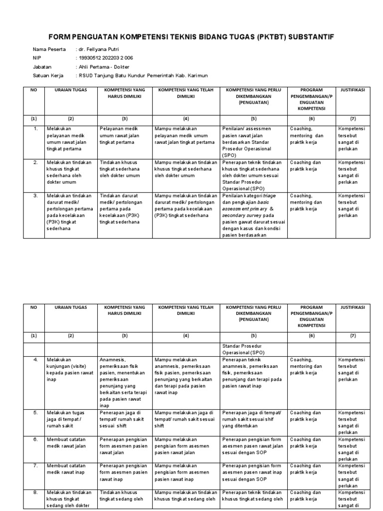 Form PKTBT Fellyana | PDF
