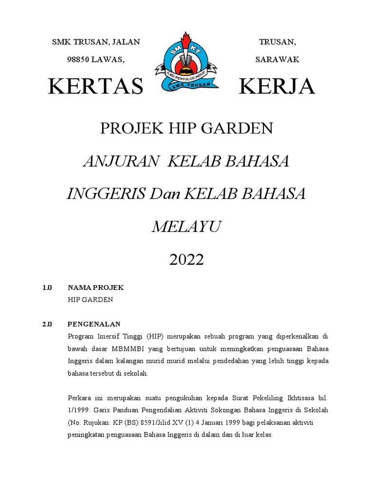 Kertas Kerja PROJEK HIP 2021 | PDF