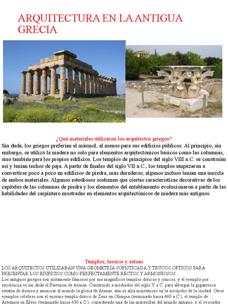Arquitectura en La Antigua Grecia | PDF
