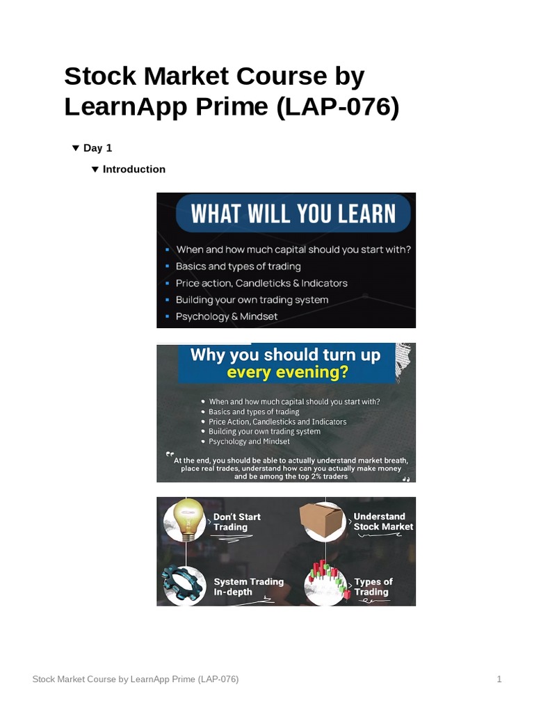 Stock Market Course by LearnApp Prime (LAP-076) | PDF