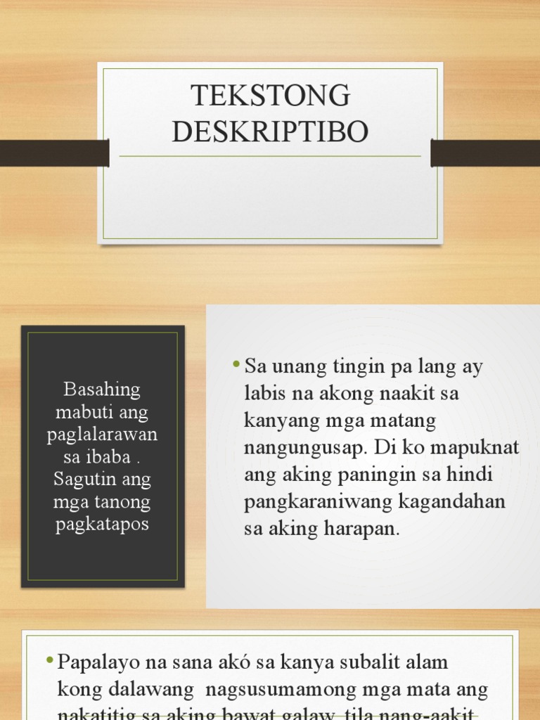 Slide Tekstong Deskriptibo | PDF