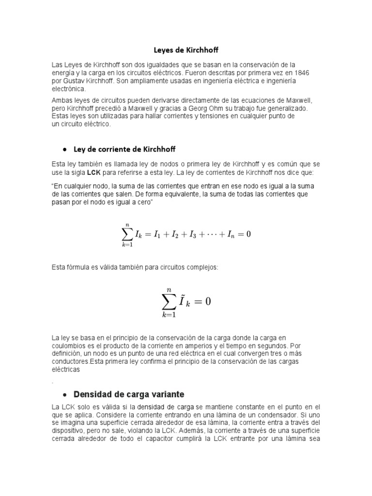 Leyes de Kirchhoff | PDF | Ciencia y matemáticas