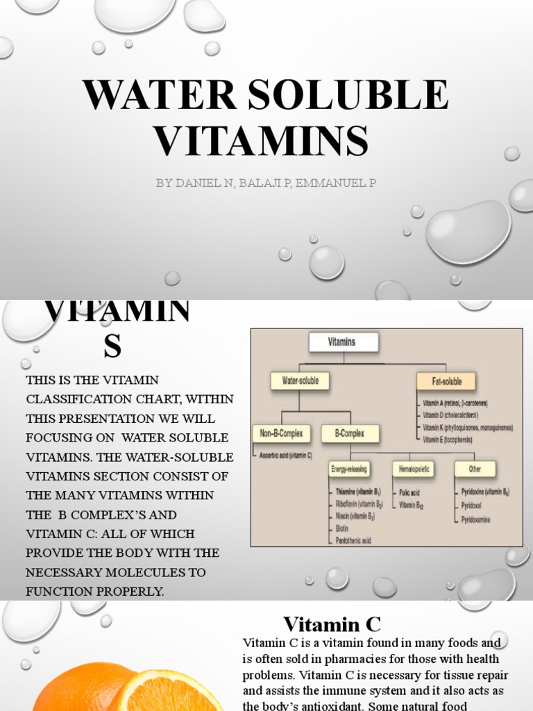 Water Soluble Vitamins | PDF | Vitamin | Vitamin C