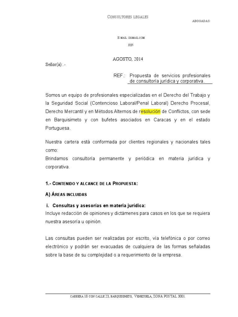 Propuesta de Servicios | PDF