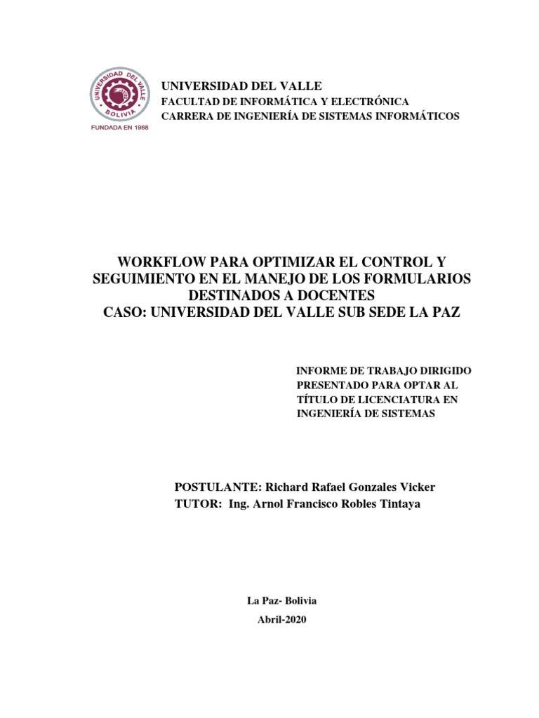 Proyecto Grado Richard 2020 | PDF | Software de la aplicacion | Enseñando