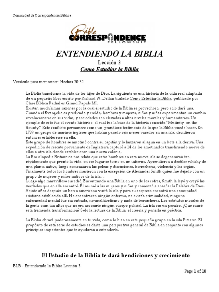 ELB 3 Lesson Entendiendo La Biblia Leccion 3 | PDF | Jesús | Biblia