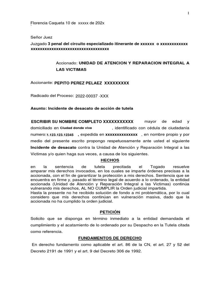 MODELO_DE_DESACATO_OK | PDF