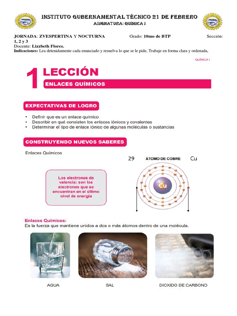 Enlaces Quimicos y Electronegatividad | PDF | Enlace químico | Enlace covalente