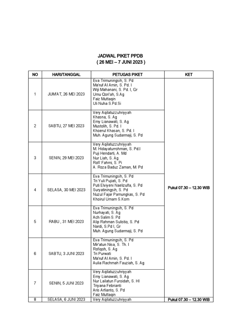 Jadwal PPDB | PDF