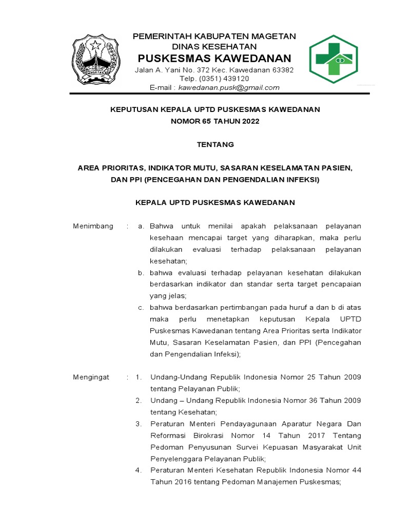 SK Indikator Mutu, SKP, Ppi 2022 | PDF