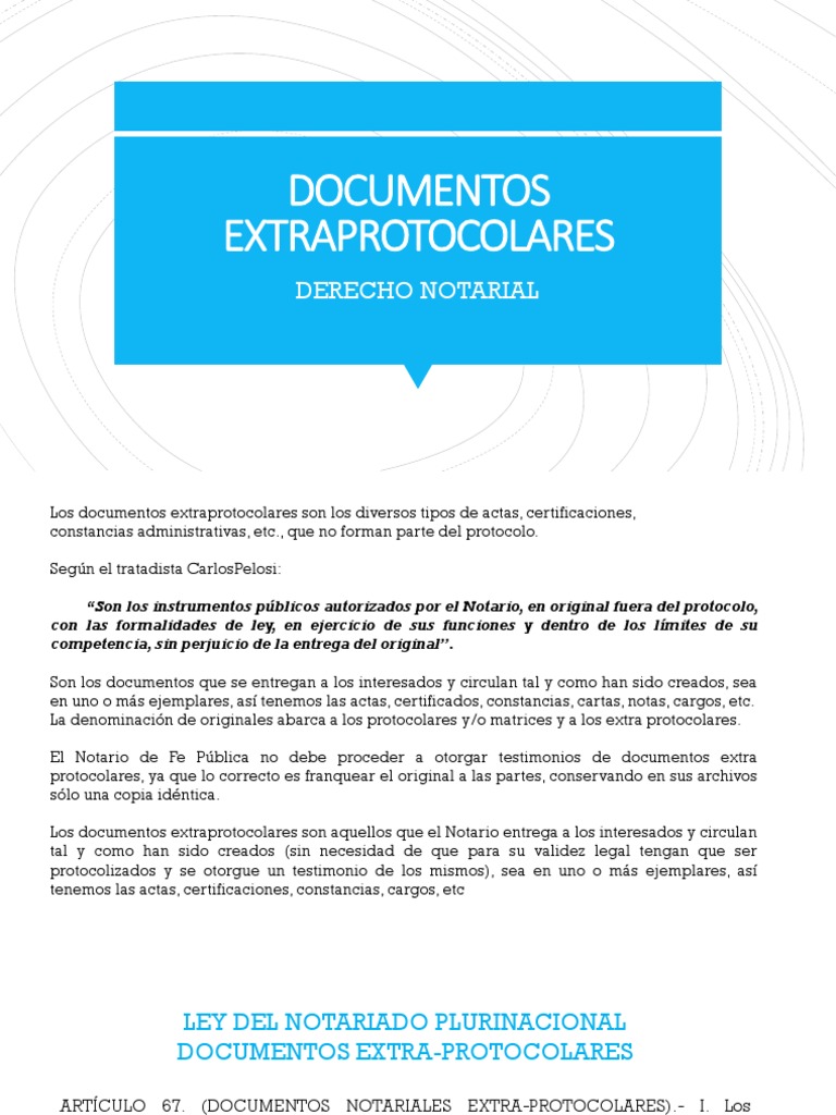 Documentos Extraprotocolares | PDF | Ley común | Derecho Civil (Common Law)