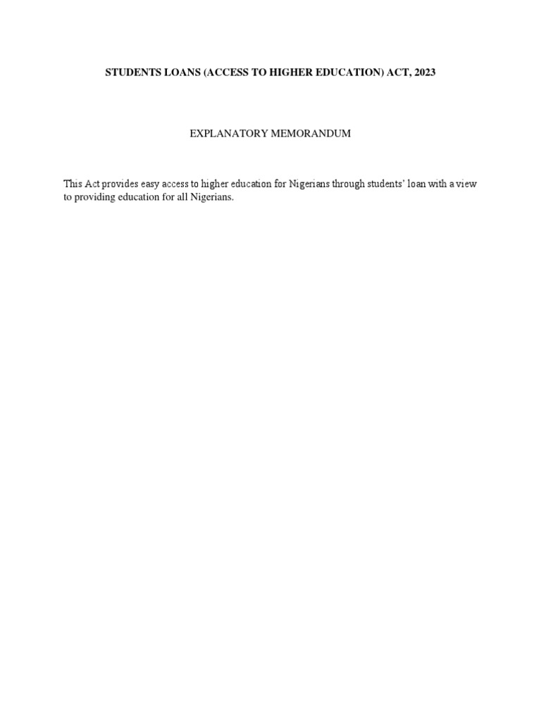 Access To Higher Education Act, 2023 | PDF