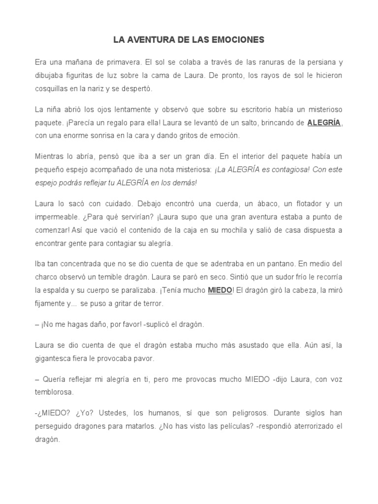 CUENTO - La Aventura de Las Emociones | PDF | Poesía